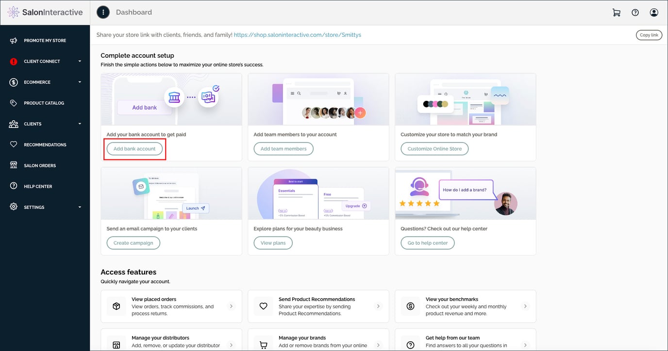 How do I set up my bank account?