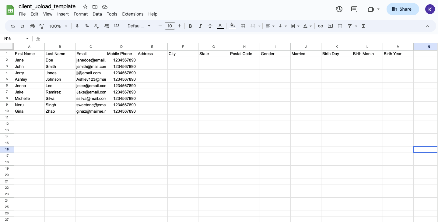 How do I create or edit a CSV file for my client list?