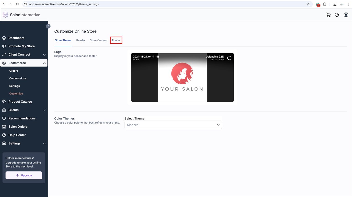 How do I customize my Online Store footer?