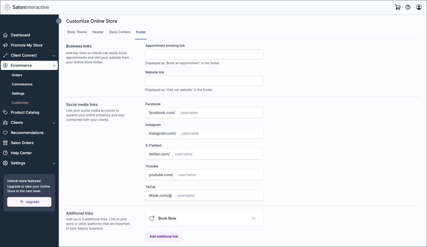 How do I customize my Online Store footer?
