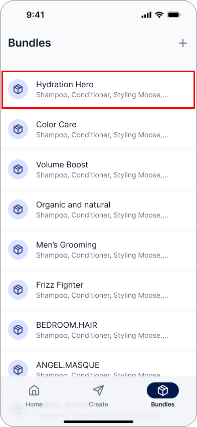 How do I edit bundles on the mobile app?