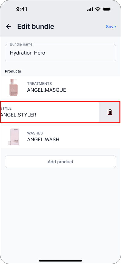 How do I edit bundles on the mobile app?