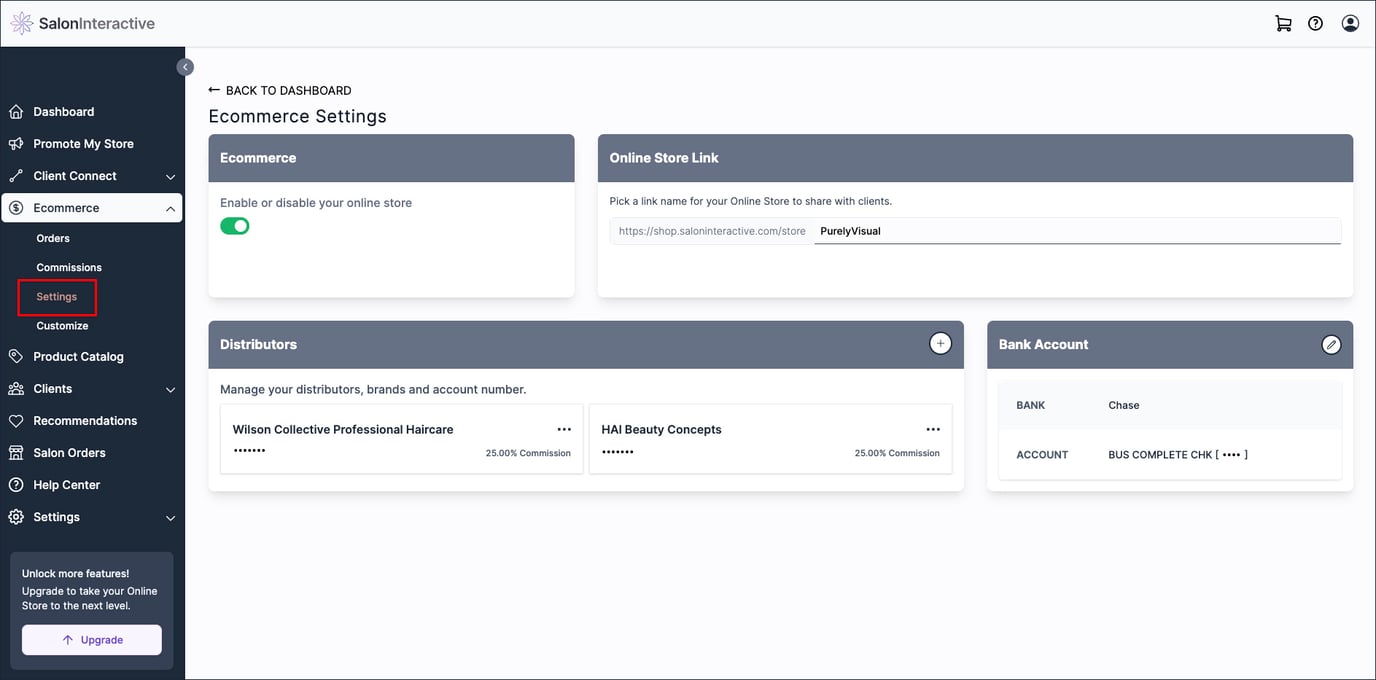How do I change or remove my bank information?