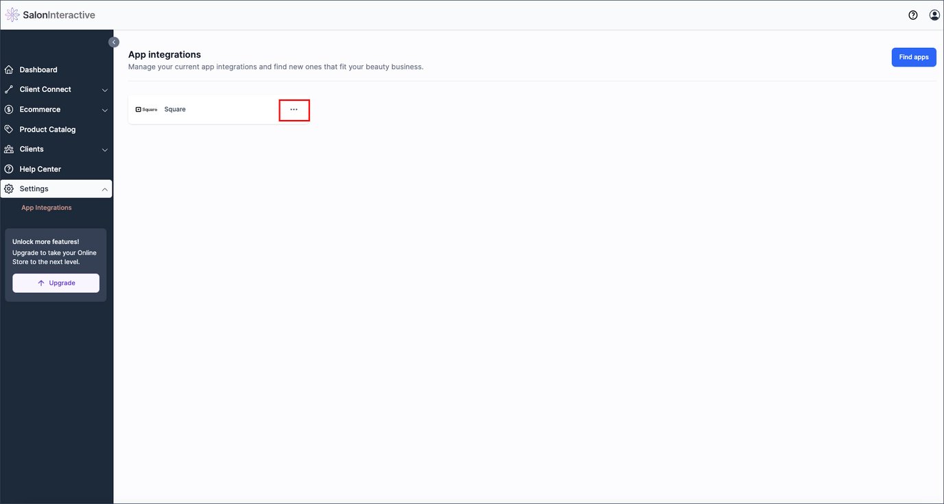 How do I disconnect my SalonInteractive account from my Square account?