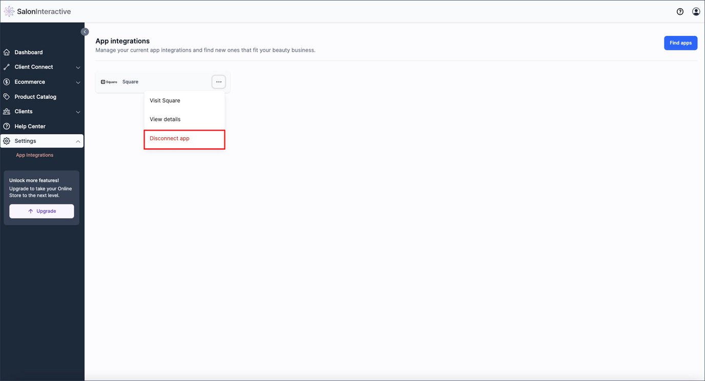 How do I disconnect my SalonInteractive account from my Square account?