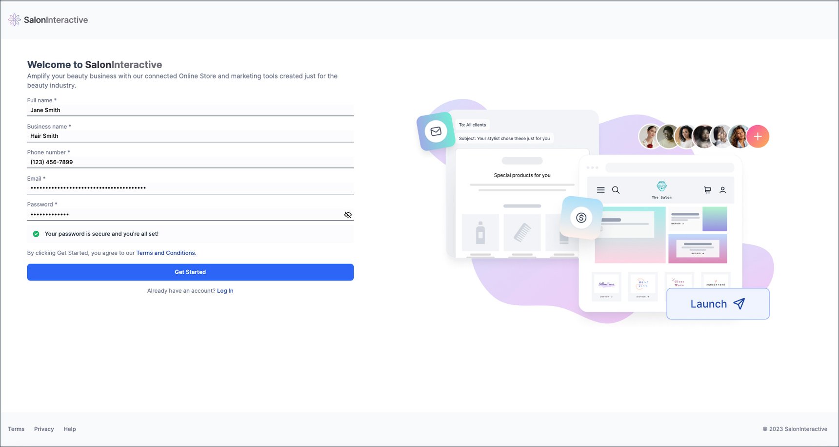 How do I set up my SalonInteractive account as a Square user?