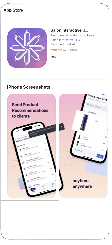 What is the SalonInteractive mobile app, and how do I use it?