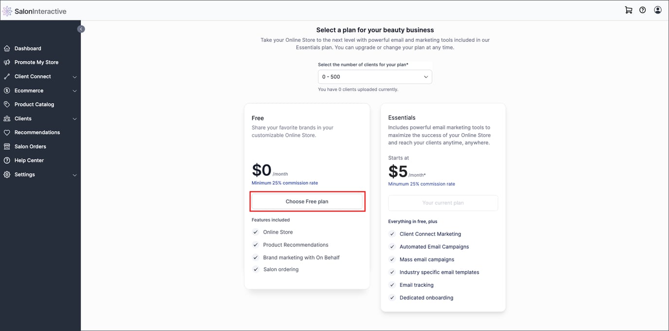 How do I downgrade to the Free plan?