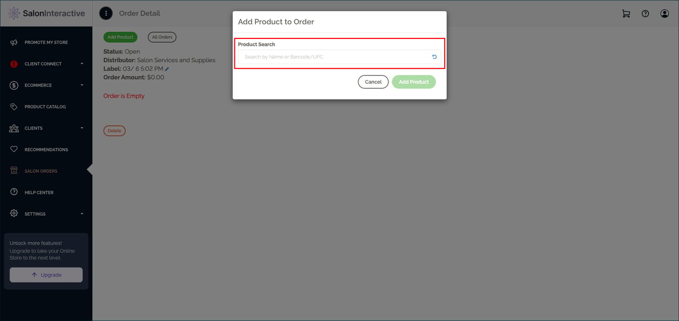 How do salon orders work?