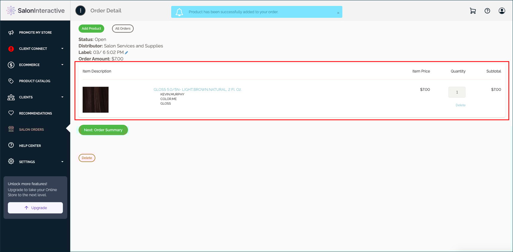 How do salon orders work?