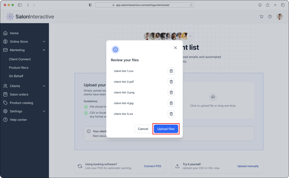How do I upload clients?