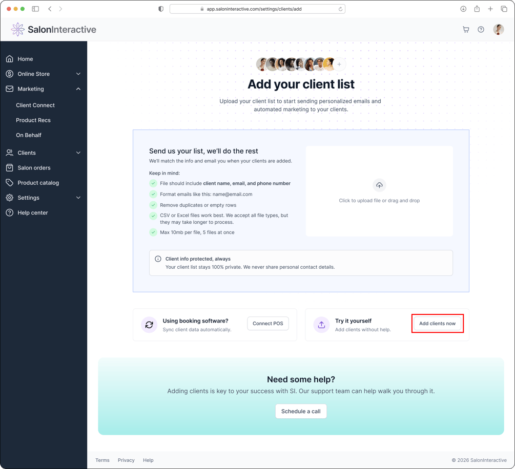 How do I upload clients?